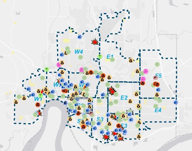 Crime Analysis Map Evansville Police Department